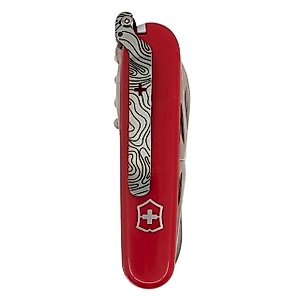 SwissKarry Clip Compatible with most 91mm Victorinox Swiss Army Knife Models. 5 Custom Designs for a Personalised Pocket Knife. Be Ready for the Unexpected. Stainless Steel Tough. ‘Topo Matte’