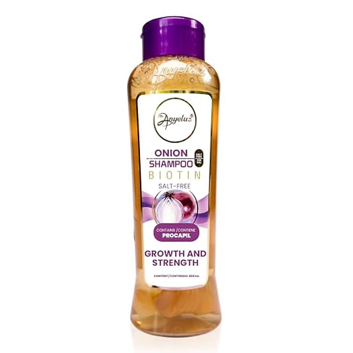 ANYELUZ Onion Shampoo, Cleanses and Reduces Oiliness, Provides Shine and Ideal for all Hair Types, Contains Natural Extracts, Salt and Paraben Free