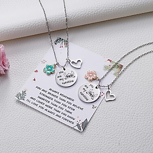 MIXJOY 2PC Stitch Gifts You are My Sunshine Stitch Necklaces Jewelry for Daughter Granddaughter Niece, Lilo and Stitch Lover Birthday Graduation Gifts for Teens