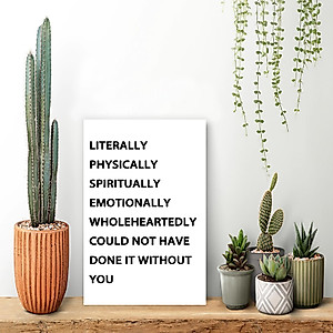 YiKaLus Funny Thank You Card for Mentor Coworkers, Great Thank You Gift Ideas for Women Men, Happy Wedding Thank You Card for Best Friends, Literally Could Not Have Done It Without You