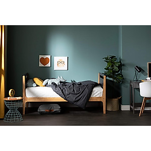 South Shore Bebble Bunk Bed, Twin, Charcoal Gray and Exotic Wood