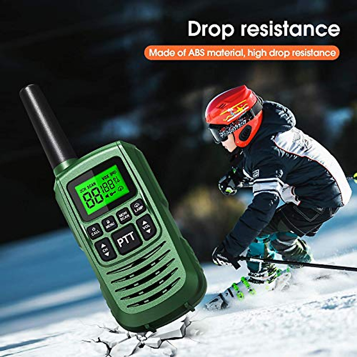 GOCOM G2 FRS Walkie Talkies for Kids & Adults IPX4 Waterproof Long Range Two Way Radios 22 Channel LED Flashlight Two Way Walkie Talkie (G2 3pack)