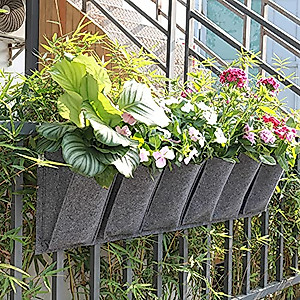 NEWKITS Hanging Vertical Garden Wall Planter Deeper and Bigger 6 Pocket Vertical Garden Solution 2020 (Grey-A)