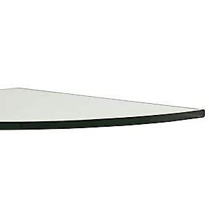 Pro Safe Glass 16" X 16" Quarter Circle Clear Tempered Floating Glass Corner Shelf - Glass Only