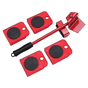 Generic Adjustable Furniture Lifter | Portable Furniture Lifter | Furniture Lifting Tool | Furniture Move Roller Tools with 4 Wheels for Easily Redesign and Rearrange Living Space, five piece set