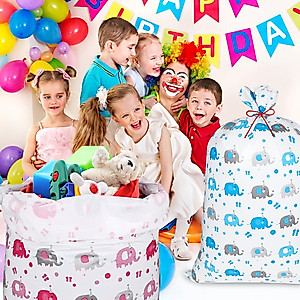 HANSWARE Extra Large Gift Bag for Presents,Shower Gift Bags for Boys, Jumbo Baby Gift Bag for Wedding Wrapping,Birthday, Party,Giant Huge Gifts- 56" x 36" (Blue Elephant, 1 Count)
