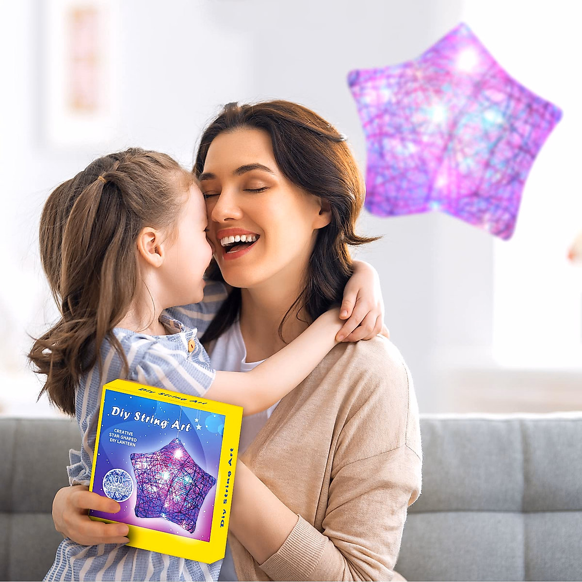 luvinkiddoll 3D String Art Crafts for Kids DIY LED Star Lantern Arts and Crafts for Kids Ages 8-12 Gifts for Girls and Boys 8, 9, 10, 11, 12 Year Old
