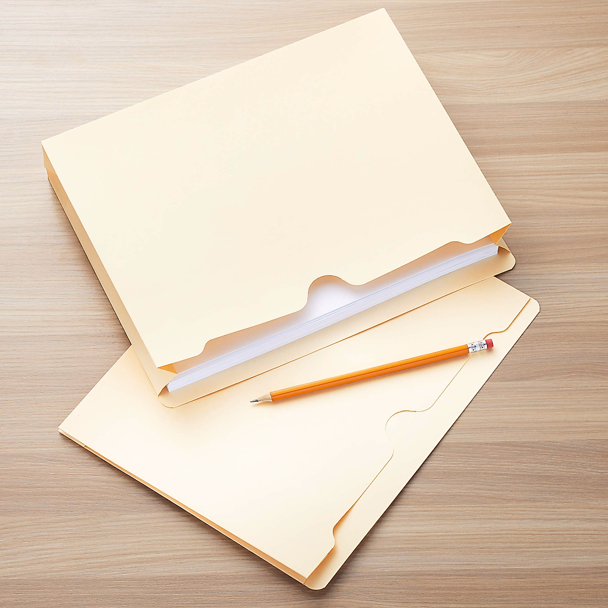 Amazon Basics File Folders Jacket, Reinforced Straight-Cut Tab, 2 Inch Expansion, Letter Size, Manila, 50-Pack - AMZ601