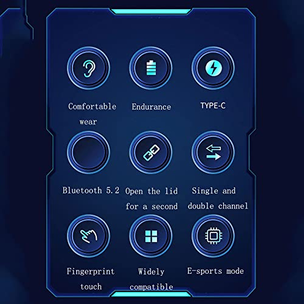 5.2 Wireless Bluetooth Headset Dedicated to Esports, in-Ear Waterproof, Low Latency, Noise Reduction, Binaural Stereo Hd Call,for Sports Running Office and Esports