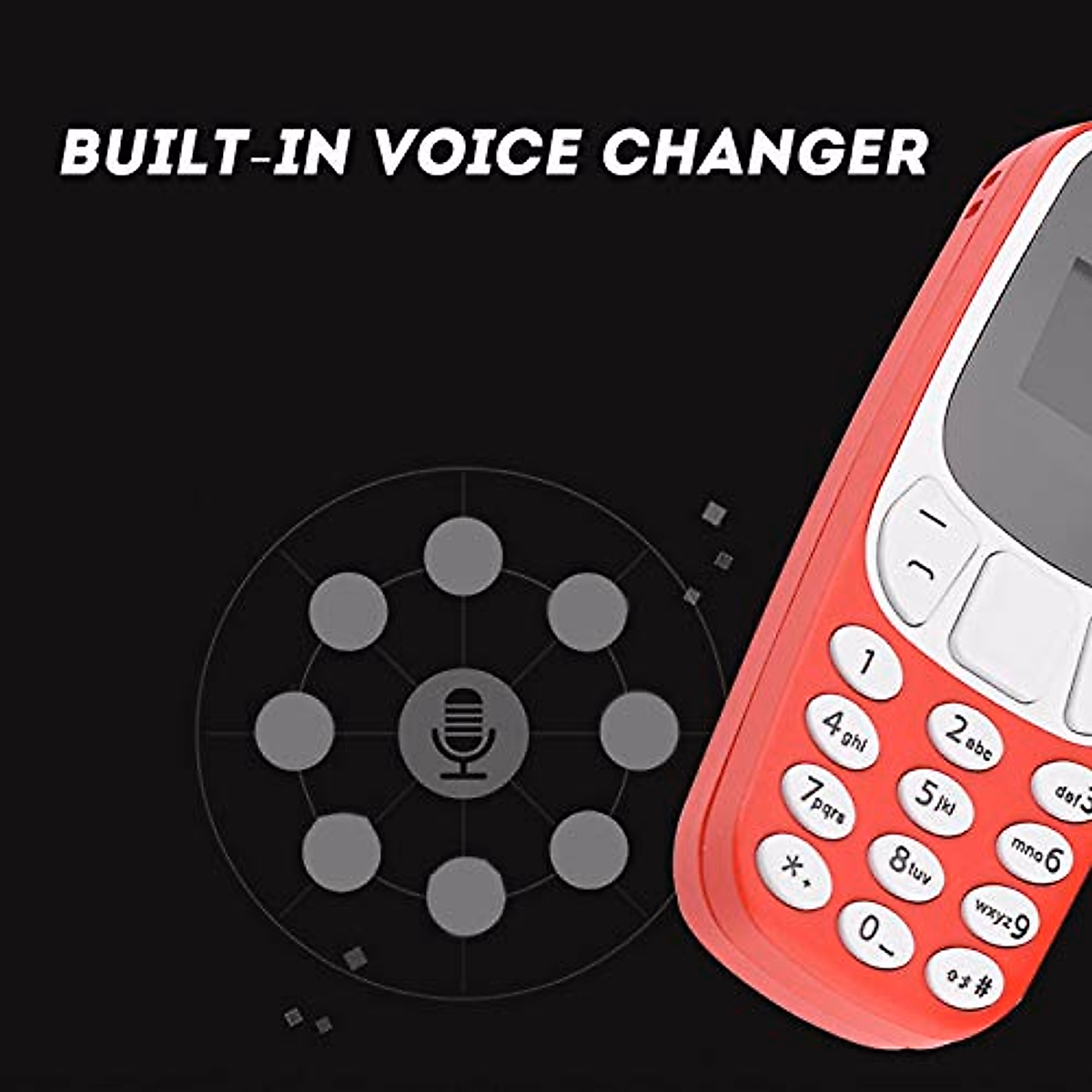 WESE BM10 Mini Bluetooth Phone, GSM Bluetooth Handset Phone Dual Card Dual Standby Mini Mobile Phone Bluetooth Dialer Small Cell Phone Kids Phone Built in Voice Changer (Red)