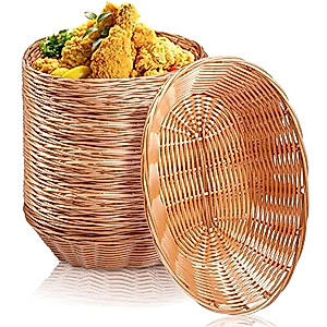Yesland 12 Pack Plastic Oval Basket Small Gift Baskets, Food Storage Basket & Fruit Basket, 10 x 5.8 x 2.75 Inches Bread Basket Bin for Kitchen, Restaurant, Centerpiece Display, Christmas Gifts