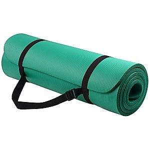 Fitvids Yoga Mat, 1/2-Inch Extra Thick High Density Exercise Mat, Anti-Tear Exercise Yoga Mat with Carrying Strap, Suitable for Various Yoga Exercises