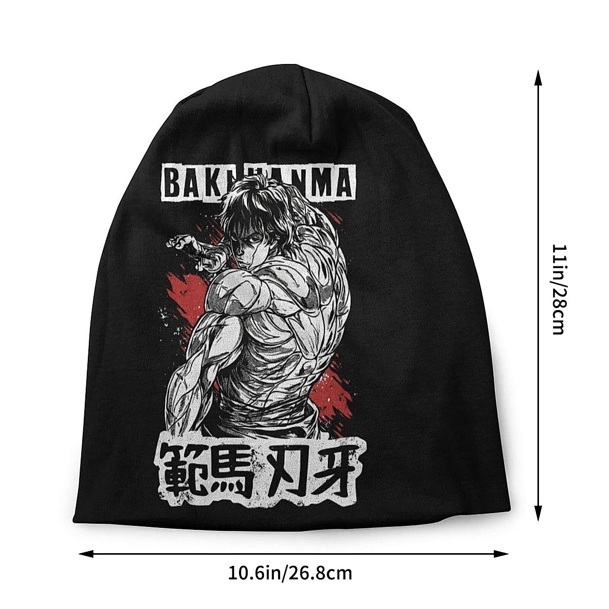 Anime Baki The Grappler Baki Hanma Beanie Hat for Men and Women Summer Thin Hats Knit Skull Black