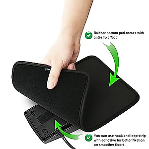 Upgrated Sewing Machine Foot Pedal Pad, Stay in Place Mat for Sewing Pedal, Non Slip Rubber and Sticky Strips Make Sure Foot Pedals and Pads Stay in Place, Sewing Accessory, 12”x7”, 1/5” Thick