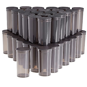 Juvale 50 Pack Empty Pill Bottles with Caps - 13 Dram Medicine Containers, Prescription Vials with Lids (Black)