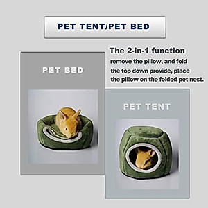 Missrir Guinea Pig Bedding, Cozy House Bedding for Rats Chinchilla Degu Ferrets Hedgehog Sugar Glider, Pumpkin Shaped Guinea Pig Hideout(Green)