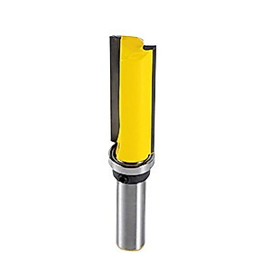 Flute Straight Flush Trim Pattern Router Bit Cutter Top Bearing Woodworking with 1/2-Inch X 2-Inch Length 1/4-Inch Shank