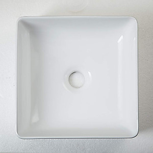 AWESON Square Vessel Sink 11.8 inch x 11.8 inch, Above Counter Vessel Sink, Small Bathroom Sink Square, Ceramic