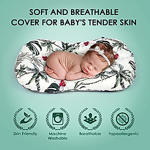 Waterproof Baby Lounger Cover Stretchy Soft | Mexxi 100% Hypoallergenic Baby Nest Cover (Cover Only) (Waterproof White Orchid)