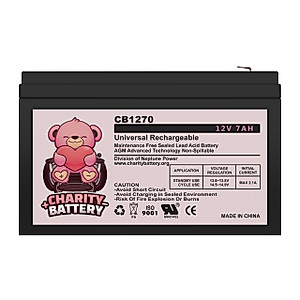 Charity Battery 12V 7Ah CB1270 Rechargeable SLA Sealed Lead Acid Replacement Battery