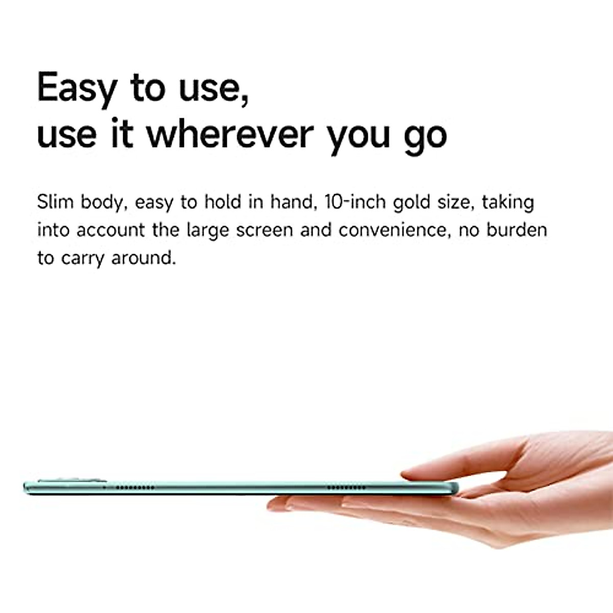 VINGVO Gaming Tablet, 6GB RAM 256GB ROM 10in Tablet 5MP 13MP Camera for Business (Green)