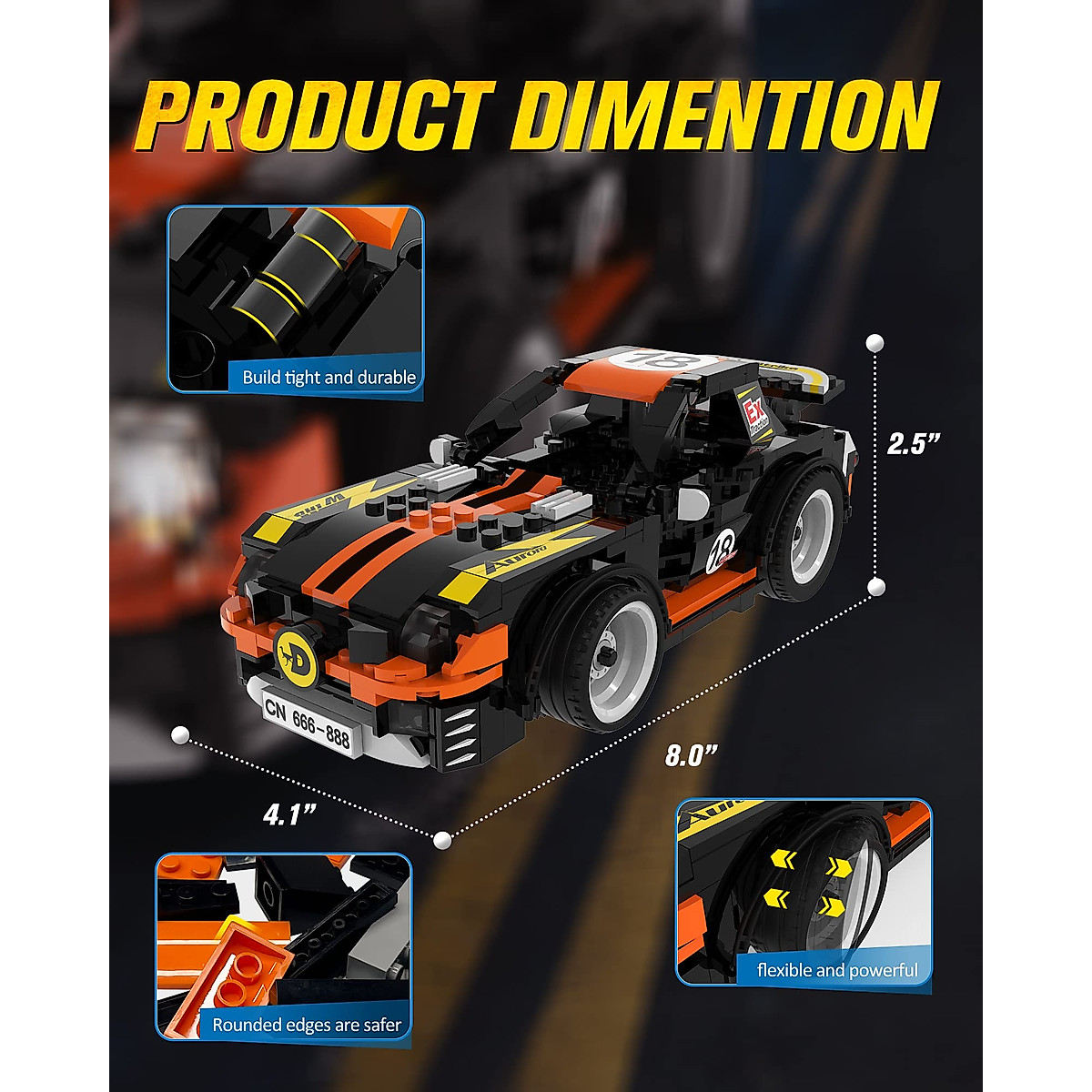 Wise Block Racing Car Building Block Set, 435 PCS Building Kits, Race Engineering Toy for Teen Builders,Collectible Car Construction Kit for Boys and Girls, RC Cars Birthday Gifts for Kids Age 8+