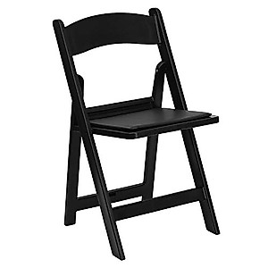 Flash Furniture Hercules Series Folding Chair - Black Resin - 2 Pack 800LB Weight Capacity Comfortable Event Chair - Light Weight Folding Chair