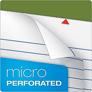 Ampad 100% Recycled Perforated Ruled 50 Sheet 8 1/2 x 11 3/4 Inch White Pads 12 Pack (20-172)