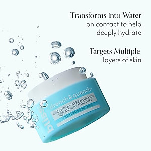 Bliss Drench & Quench Hyaluronic Acid Moisturizer for Face - 1.7 Fl Oz - Cream-To-Water - Hydrator for All-Day Moisture - Clean - Vegan & Cruelty-Free