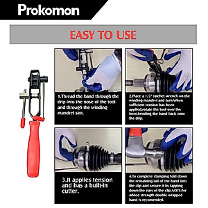 CV Joint Boot Clamp Pliers, Ear Boot Tie Pliers, Car Band Tool Kit, Automotive Hose Axle Plier CV Clamp Tool CV Joint Banding Tools for Most Cars with 3 Pair Clamps