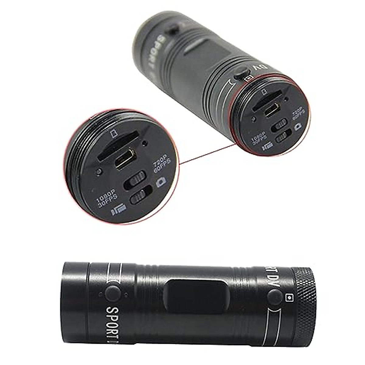 GRABLOOM Bicycles Motorbike Helmets Camera Waterproof Bike Car Video Recorder Sports Action Camera Video Camcorders Durable Bike Video Camera Outdoor Camera Waterproof Bike Accessory