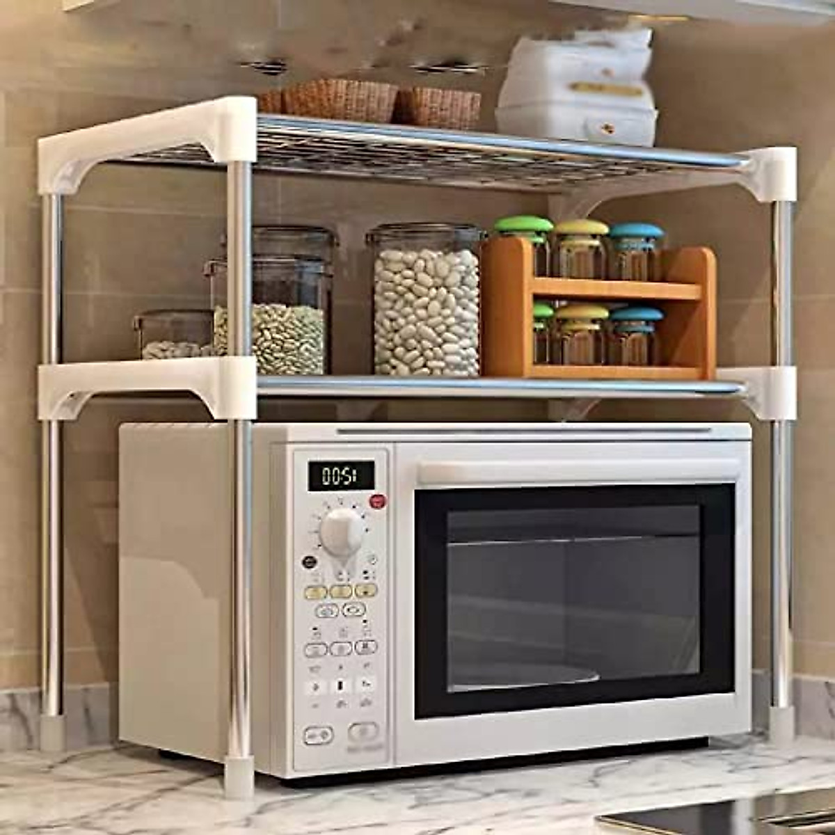 MBBJM Multi-Functional Microwave Oven Shelf Rack Standing Kitchen Storage Holders Home Towels Rack Storage Shelve