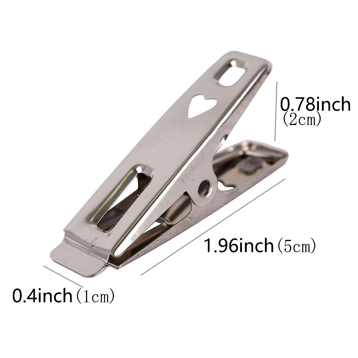 FOMMEN Towel Clips 40 Pack Metal Clothes Pins,Stainless Steel Clothespin Clips for Drying Socks,Hanging Clips,Heavy Duty Clothes Pin,Metal Clips for Craft