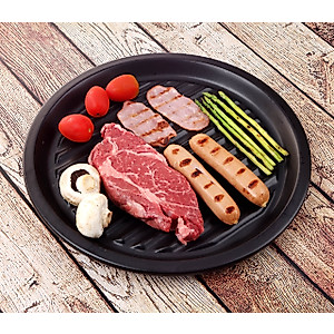 GREATUS Korean Dojagi Grill Pan 13 Inches, Stoneware Ceramic Griddle Indoor Outdoor Stovetop Nonstick BBQ Oven Dishwasher safe PTFE PFOA free