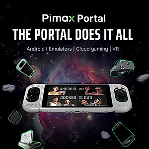Pimax Portal Handheld Game Console - Compatible with Cross-platform games of Google play, Steam, Xbox, PS and Nintendo, Gaming Console with light weight design, 4K 120Hz, 8G+128G, White