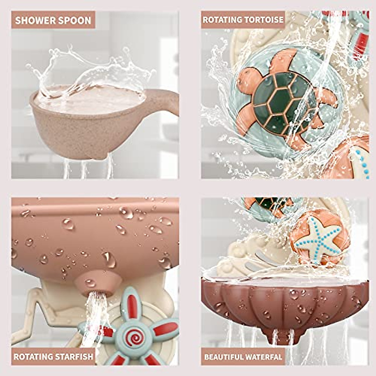 LZZAPJ Baby Bath Toys for Toddlers 1-3 Year Old, Bathtub Water Toys for Kids Age 2-4, Contains 4 Stacking Cups, 2 Boats 2 Whale-Shaped Spoons, Gift for Infants Boys Girls 6-12 Months