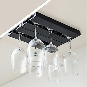 2 Pcs Wine Glass Racks No Drilling Stemware Racks Hanging Wine Glasses Holders for Bordeaux Cup White Wine Cup Cocktail Cup Champagne Cup Prosec Cup