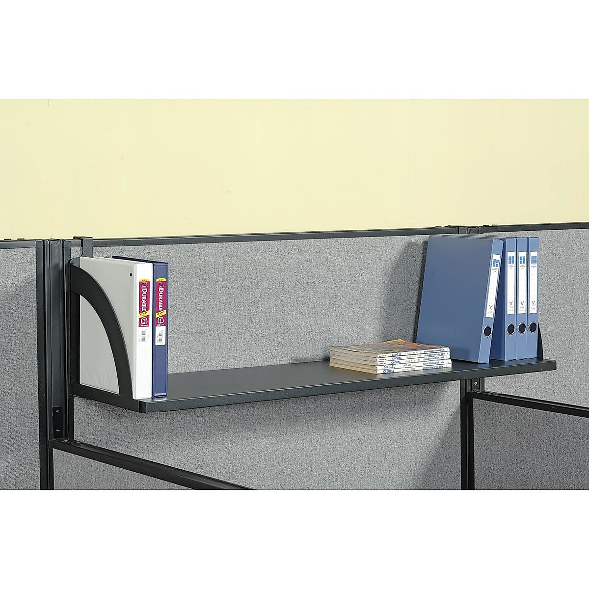 Global Industrial 36" W Hanging Shelf, Black, for 1-3/4" Partition/Cubicle Panels