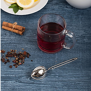 HIC Long Handle Loose Leaf Snap Tea Infuser Spoon, 18/8 Stainless Steel Mesh, 1.5-Inch