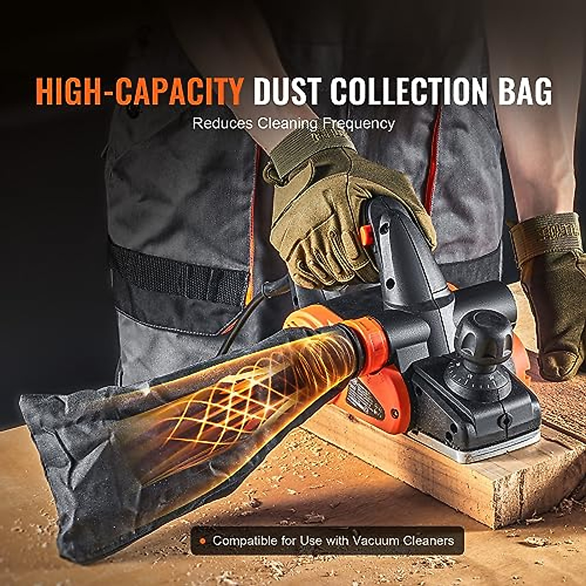 VEVOR Electric Hand Planer, 3-1/4" width Corded Electric Hand Planer, 16500 RPM High-Speed Powerful Electric Handheld Planers for Woodworking, Wood Chamfer DIY, Smooth Finish Carpentry Tool, FCC-SDoC