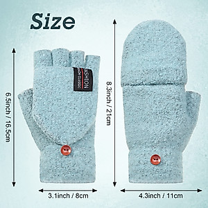 SATINIOR 4 Pairs Fingerless Gloves for Women Warm Mittens with Cover Convertible Knitted Mittens for Winter Cold Weather (Classic Colors)