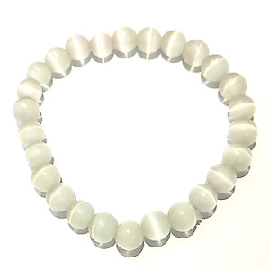 CRYSTALMIRACLE Powerful Selenite Beaded Round Bracelet Crystal Healing Fashion Jewelry Men Women Gift Handcrafted Accessory Wellness