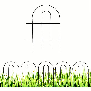 YOUKOOD 18 Inch Decorative Garden Fence 18 in x 13 in, Landscape Panel, Folding Patio Fences Flower Bed Pet Barrier Section Panel Decorative Fence, Animal Barrier for Outdoor Garden Fence (Pack of 5)