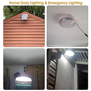 SunBonar Solar Lights Indoor Home Intelligent Solar Ceiling Light with Remote, Cool White/Warm White 1000Lumen Outdoor Solar Shed Light with ON/Off Switch for Barn, Porch, Patio, Carpot, Chicken Coop