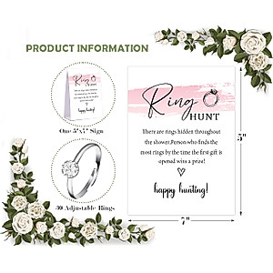 Pink Swash Ring Hunt Game, Find the Rings Bridal Shower Game with 30 Fake Rings, Modern Bridal Shower Decorations, Wedding Shower or Bachelorette Party Supplies - 05