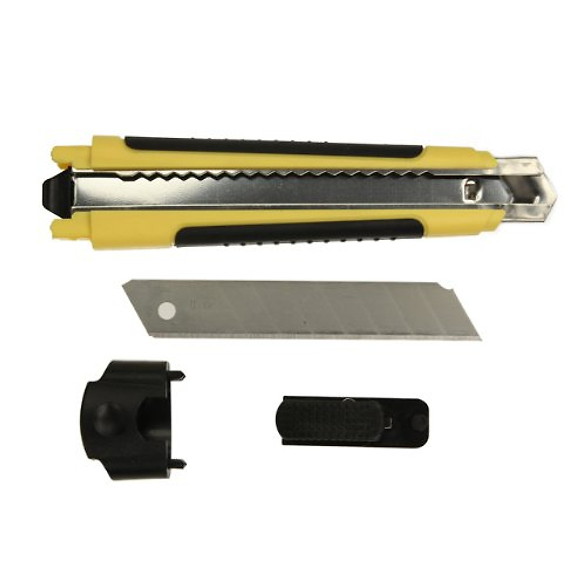 SDI-5431 Snap-off Utility Knife with 12 Set of Sk2+cr Blades, 18mm Heavy Duty Rubber Grip Cutter for Right or Left Handed User