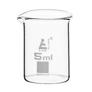 EISCO Beaker, 5ml - Low Form with Spout - Ungraduated - Borosilicate 3.3 Glass