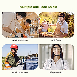 Clear Full Safety Face Shield for Adults Women Men(Not Fit Wear Glasses), Adjustable& Reusable Super Protective Face Shields with Super Lightweight, High-Definition, Anti-Fog, UV Blocking Shields