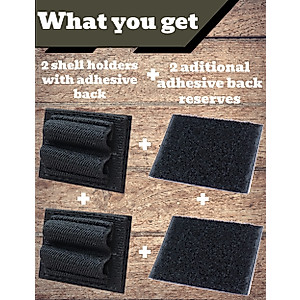 Underalert 2 Round Bullet Holder for Rifle with Velcro and Adhesive Backing Sticker, 223 308 30-06 Ammo Holder for Rifles Side and Buttstock, Two Round Gun Shell Stock Pouch