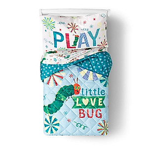 Jay Franco The Very Hungry Caterpillar 4 Piece Toddler Bed Set – Super Soft Microfiber Bed Set Includes Toddler Size Comforter & Sheet Set (Official Eric Carle Product)